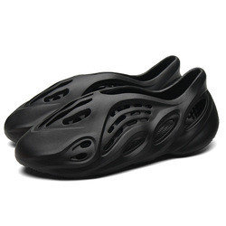 Wholesale Summer Fashion trend couple Slippers Beach Flat Sandals solid color casual breathable Shoes for women and men
