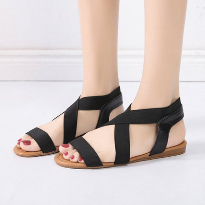 New Arrival Simple style Women Sandals Solid Color Open Toe Flat non-slip fashion Hollow Ladies Casual shoes for sale
