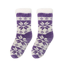 2021 custom Women Fashion Chenille Knitted socks Ladies Winter Thick Warm Home Indoor floor Anti-slip Slipper Socks