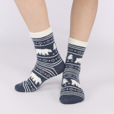 Autumn and Winter New Style christmas Ladies fluffy Fleece slipper Socks Medium length Floor Socks Thick Warm sock