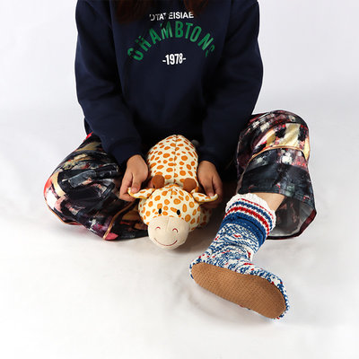 Women Non-slip Socks Warm Adult Thickened Bed Fluffy Cozy Home Soft free Size slipper socks Winter printed Floor Socks