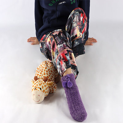 Factory price high quality plush ball decoration women Socks Non-slip Warm fashion solid color winter designer Socks in stock