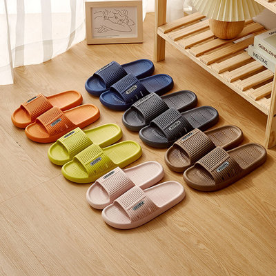2022 new style letter slippers fashion irregular striped home indoor shoes non-slip couple summer sandals women