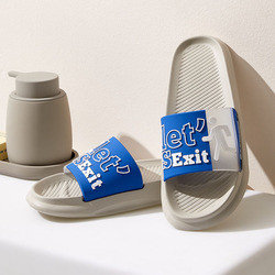 Spring and summer new indoor women slippers fashion simple home comfort EVA bottom letter sports boy couple flat sandals