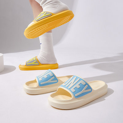 New Summer Unisex Slide colorful letters vamp Men indoor slippers home ladies Shoes Couple Hot sale Women Flat Sandals