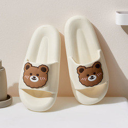 Adult Slipper Men's Summer cute cartoon Couples Indoor Home Shoes Bathroom non-slip flat Sandals women teddy bear slipper