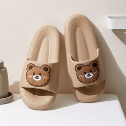 Adult Slipper Men's Summer cute cartoon Couples Indoor Home Shoes Bathroom non-slip flat Sandals women teddy bear slipper