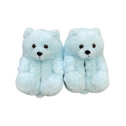 New Hot selling teddy bear warm shoes children comfortable cute cartoon floor plush soft kids home slippers