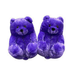 New Hot selling teddy bear warm shoes children comfortable cute cartoon floor plush soft kids home slippers