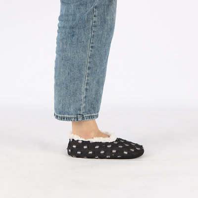 Winter Warm denim Fluffy cotton velvet Cozy Fuzzy Lined Non Slip House indoor Slipper Socks With Grippers For Women