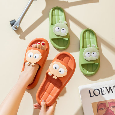 Hot sell summer cute indoor household bathroom slippers cartoon decoration soft bottom wear-resistant couple sandals