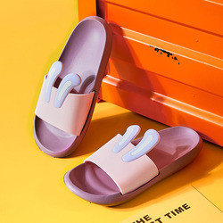 New design fashion trend Sandals cartoon cute rabbit ears ladies soft breathable slippers summer in stock
