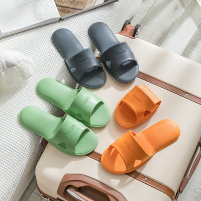 Wholesale new style bathroom couple sandals summer convenient travel hotel folding non-slip solid color slippers