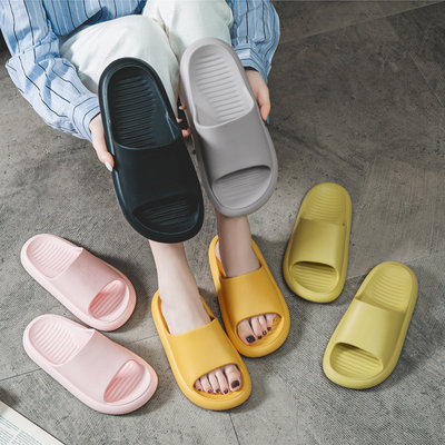 Wholesale custom solid color couple sandals summer home bathroom non-slip wear-resistant soft-soled slippers