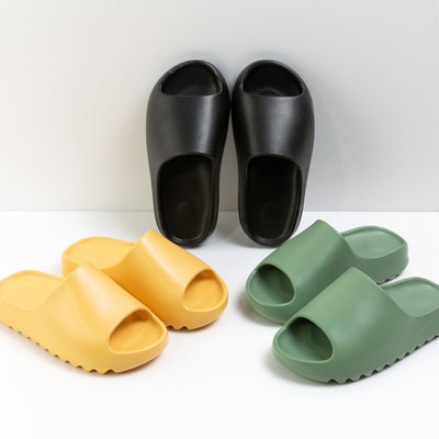 2021 summer thick-soled solid color waterproof sandals non-slip wear-resistant damping indoor couple shoes
