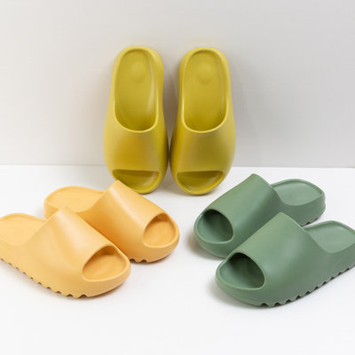 2021 summer thick-soled solid color waterproof sandals non-slip wear-resistant damping indoor couple shoes