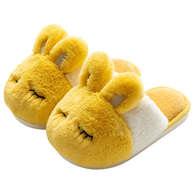 Children Slipper Boys And Girls Winter Indoor Home Warm Anti-Slip Cute Cartoon Rabbit Shape Shoes kids fur slippers