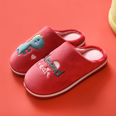 2021 new design children slippers for girls and boys non-slip warm indoor cartoon dinosaur cute home shoes winter