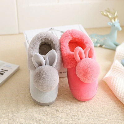Wholesale high quality Children bedroom slippers winter girls non-slip soft plush baby home indoor shoes in stock