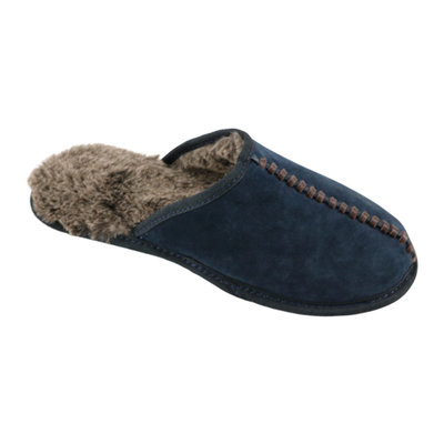 men  winter house indoor slippers  Winter Mules Fluffy Suede Comfy Slippers