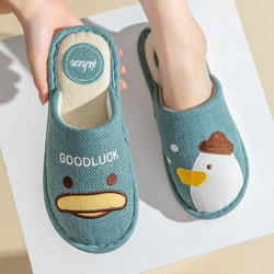 Cheap price 2021 new soft linen bedroom slippers home Fashion warm couple indoor non-slip household shoes ladies