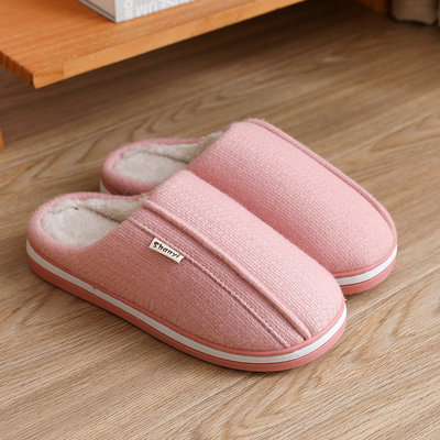 Simple warm plush slippers 2021 hot sale winter thick-soled non-slip indoor home shoes women with best price
