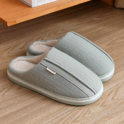 Simple warm plush slippers 2021 hot sale winter thick-soled non-slip indoor home shoes women with best price