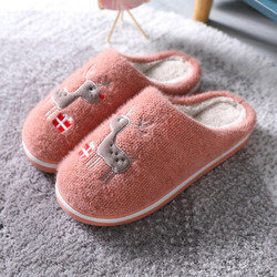 New cartoon slippers female wholesale cute deer printing warm non-slip home indoor shoes autumn winter