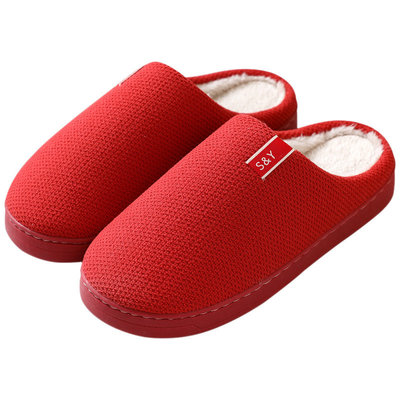2021 custom candy color slippers female winter warm couple wholesale non-slip home indoor shoes in stock