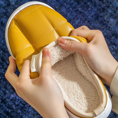 Slippers winter ladies simple grid style hot sale high quality warm comfortable home shoes supplier