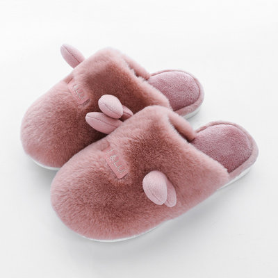 New design 2021 autumn winter warm home slippers soft plush non-slip PVC material women bedroom shoes