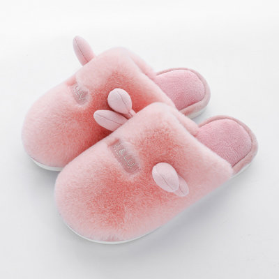 New design 2021 autumn winter warm home slippers soft plush non-slip PVC material women bedroom shoes