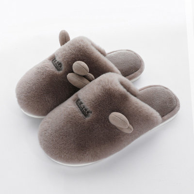 New design 2021 autumn winter warm home slippers soft plush non-slip PVC material women bedroom shoes