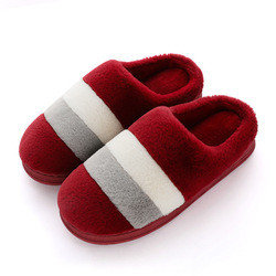 Slippers winter couple new fashion simple style plus plush warm ladies thick-soled non-slip home indoor shoes