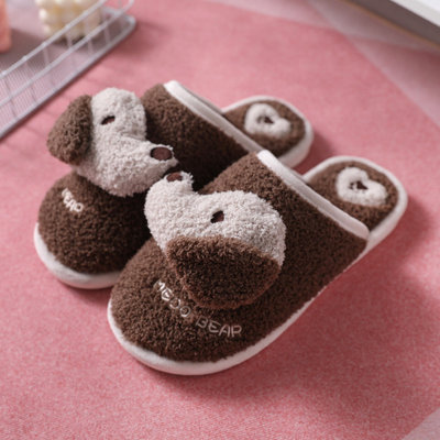 New fashion cute home indoor shoes female winter warm non-slip soft bottom couple cartoon slippers in stock