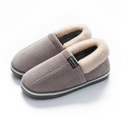 Winter warm best price corduroy vamp slippers women non-slip large size couple home indoor shoes supplier
