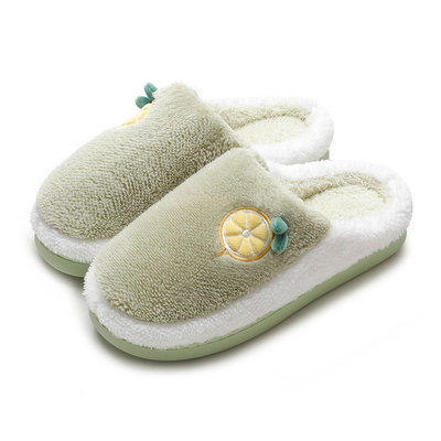 2021 new design slippers female winter cute comfortable home indoor shoes soft plush warm non-slip couple style
