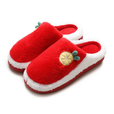 2021 new design slippers female winter cute comfortable home indoor shoes soft plush warm non-slip couple style