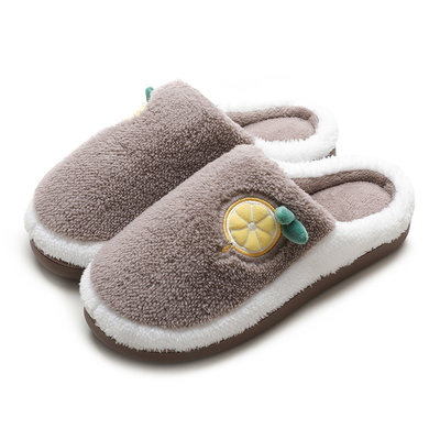 2021 new design slippers female winter cute comfortable home indoor shoes soft plush warm non-slip couple style