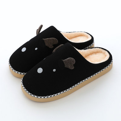 2021 new cartoon deer shape couple slippers hot sale winter ladies cute warm soft plush non-slip household shoes