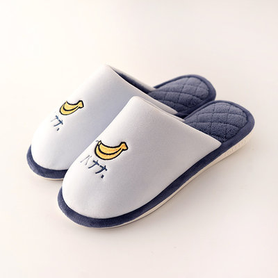 Autumn and winter home slippers female cute fruit plush indoor non-slip couple warm  high quality bedroom shoes