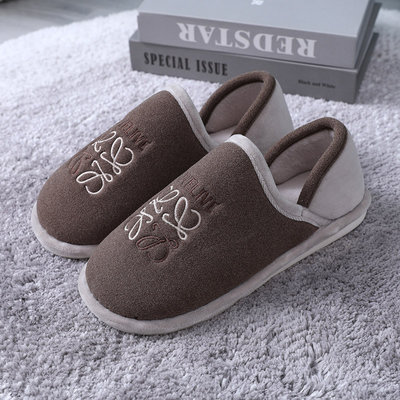 New hot sale women winter slippers non-slip warm indoor all-inclusive heel Coral fleece lining couple household shoes