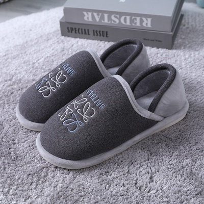 New hot sale women winter slippers non-slip warm indoor all-inclusive heel Coral fleece lining couple household shoes