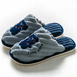 Cute fashion solid color warm home indoor shoes soft plush PVC material anti-slip slippers autumn winter