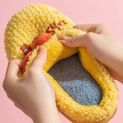 Cheap bowknot and rabbit cartoon shape bedroom closed toe slippers Couple Style non-slip household shoes women