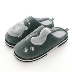 2021 new design cute cat slippers female winter warm cartoon couple thick bottom non-slip home indoor shoes