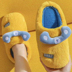 Wholesale Cute Slippers Autumn Winter Home Indoor Warm Soft Thick Bottom Non-Slip Cartoon Plush House Shoes women closed shoes