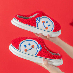 Home Indoor Slippers Women Winter Cartoon Plush Thick Bottom Warm Couple Style Cute House Non-Slip Shoes Men