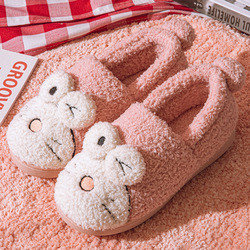 Men Autumn Winter Closed Toe Plush Warm Home Indoor Slippers Women Cartoon Doraemon Shape TPR Non-Slip House Shoes