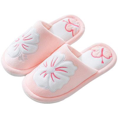 Women 2021 New Design fashion Flower pattern Slippers Men Warm Thick Bottom Non-Slip Home Indoor Shoes